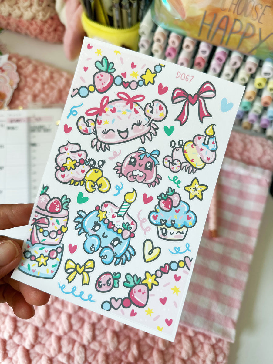 D067 - Crabby Cakes Sticker Sheet – hernameisSavvy