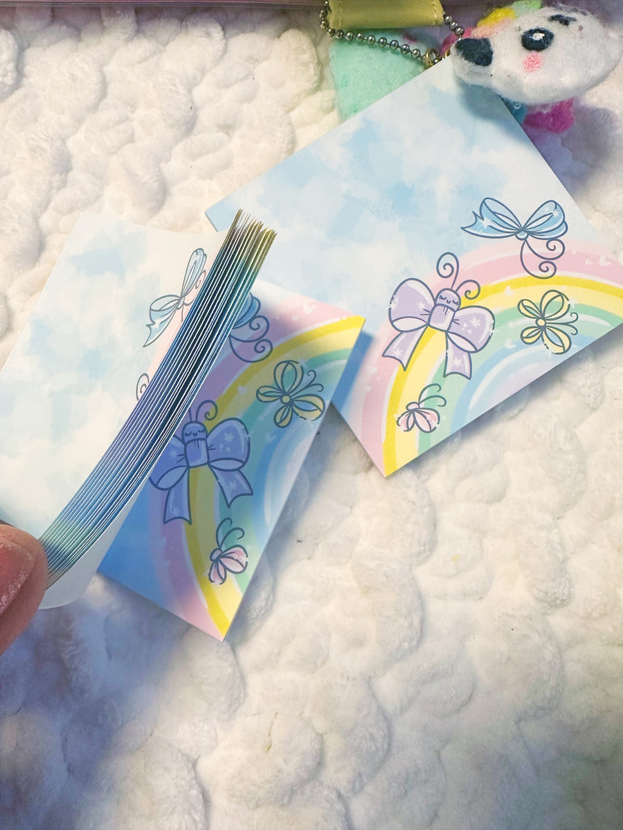 Bowterflies + Rainbow Memo Pad - 20 Sheets – hernameisSavvy