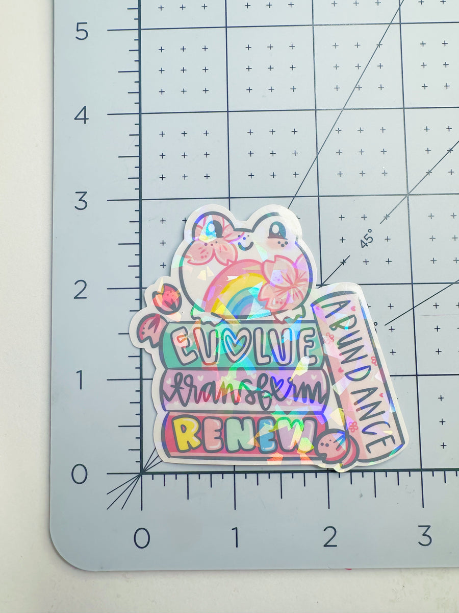 Coconut Book Stack - Holographic Glitter Weatherproof Sticker ...
