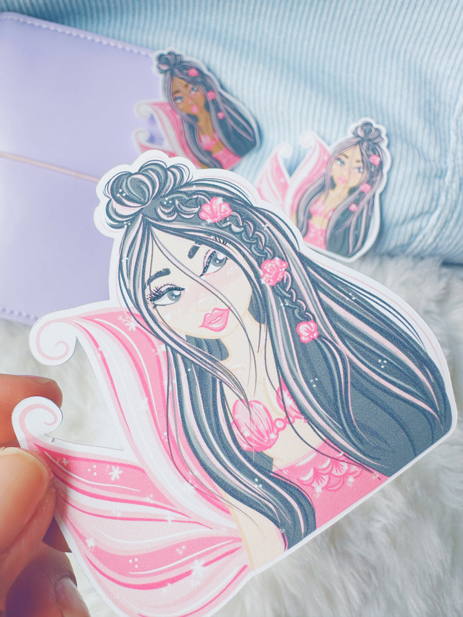Black & Pink Mermaid Sticker – hernameisSavvy